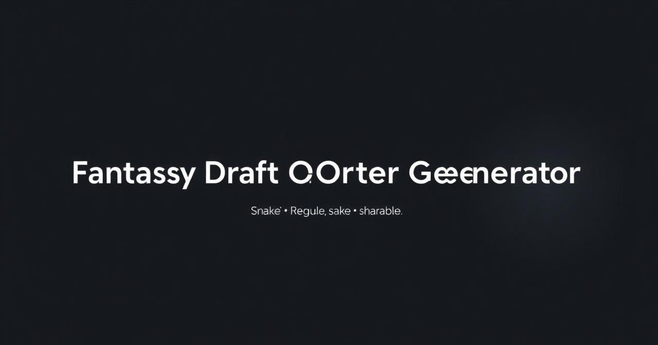 DraftOrder.io — Fantasy Draft Order Generator